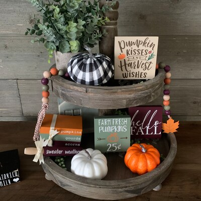BUNDLE // Fall Tiered Tray Decor Bundle // Autumn Tier Tray Decor ...