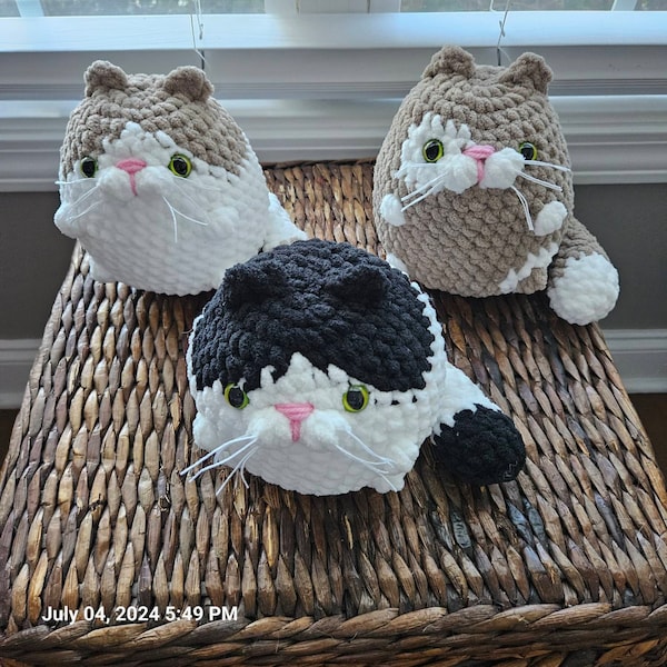 No Sew 3in1 Chubby Cat Crochet Pattern Bundle, Plushie Amigurumi PDF ...