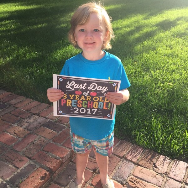 Last Day of 3 Year Old Preschool Sign Last Day of Preschool Printable ...