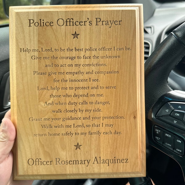 Police Prayer Plaque - Etsy