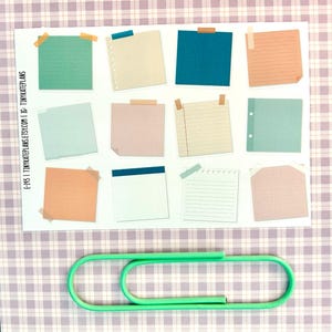 12 Red & Pink Sticky Note Planner Stickers, Notepad Planner Sticker ...