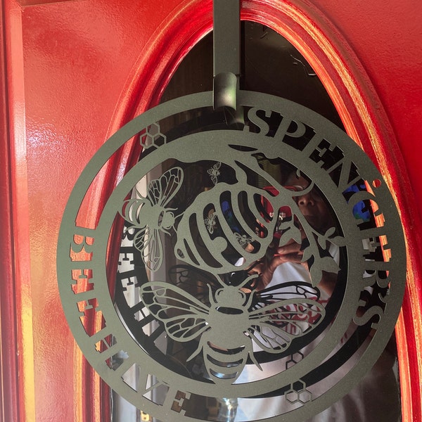 Personalized Honey Bee Metal Sign, Custom Metal Bee Decor, Garden Sign ...