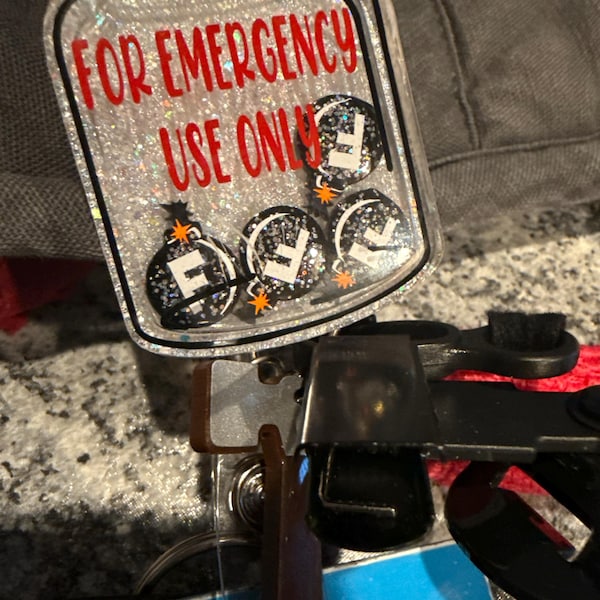 Badge Reel for Emergency Use One F-bombs Shaker ID Holder Retractable ...