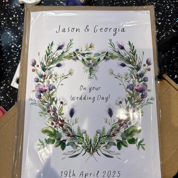 Scottish Blessing Wedding Card With Verse Personalised for the Bride ...