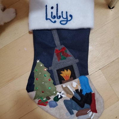 Reading Girl Christmas Stockingthe Perfect Winter - Etsy