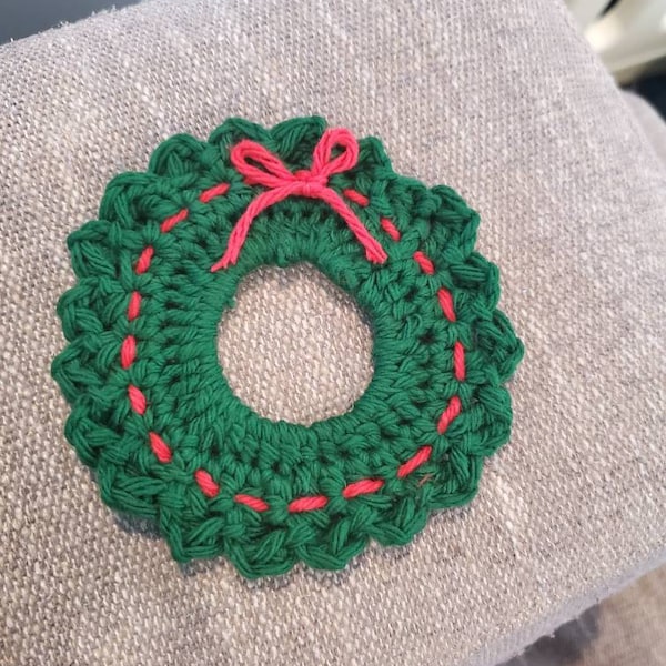 Christmas Wreath Crochet Coaster Pattern - Etsy
