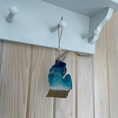 Resin Keychain Epoxy Resin Ocean Waves Key Holder Resin Wave Art Beach ...