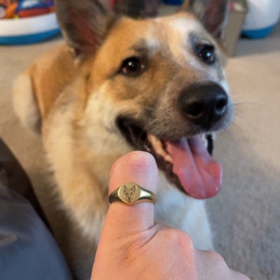Pet Photo Signet Ring by Caitlyn Minimalist Custom Engraved Jewelry ...