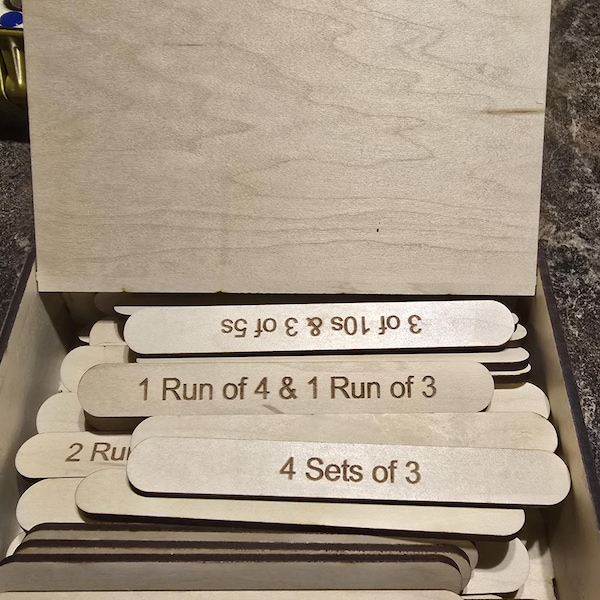 Rummy Sticks Card Game, Wooden Rummy Sticks, Classic, Multiplayer Card ...