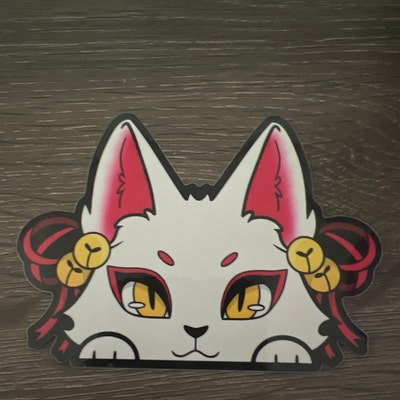 Kitsune Fox Peeker Sticker - Etsy