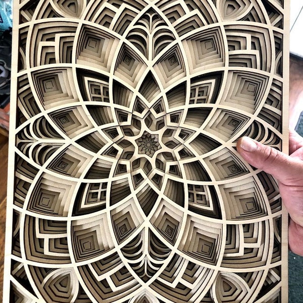 Digital Files-bloom-cricut SVG-CNC Laser Cut Multilayer 3D Mandala ...