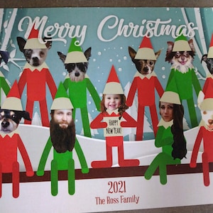 Elf Yourself Merry Christmas Greeting Card With Personalized Message ...