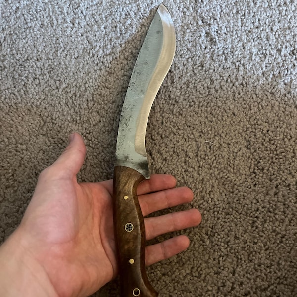 Handmade L Deer Horn Handle Bowie Knife, Custom Knife Forged Handle ...