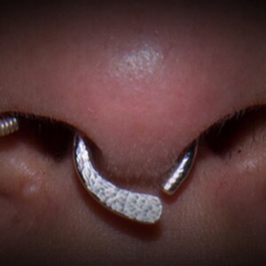 Septum Piercing, Asymmetrical Septum Ring, Scale Textured, Hammered ...