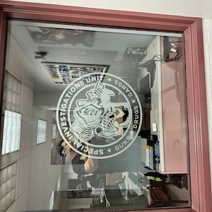 Large Custom Arched Vinyl Wedding Mirror Decal / Initials Name Label ...