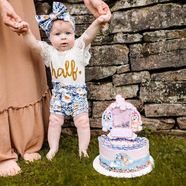 Blue Dog Set, Pink Bluey Clothing, Queen Bluey Set, Bluey Diaper Cover ...