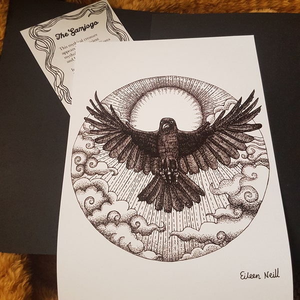 The Firebird Print, Pen Illustration, A4 Giclee Print - Etsy UK