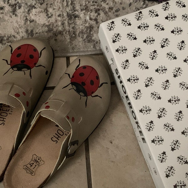 LADYBUG Themed Professional Womens Clogs, Comfortable Nurse & Doctor ...