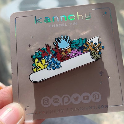 Reefer Enamel Pin, Coral Reef Hard Enamel Pin, Ocean Themed Lapel Pin ...