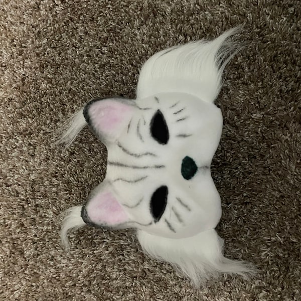 Therian Cat Mask Felted Mask With Eye Mesh Mountain Cat Mask Plain ...