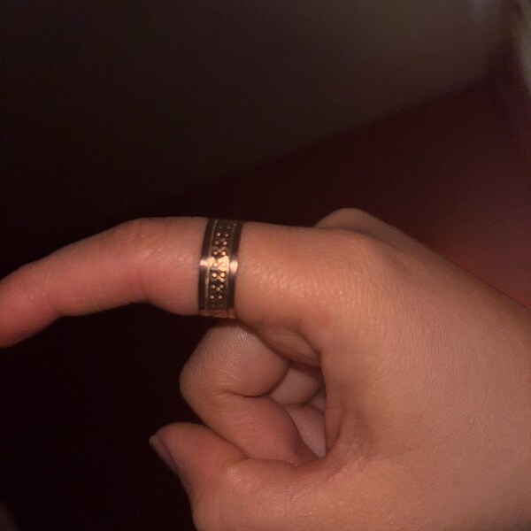 Vintage Solid 14k Yellow Gold Wide Flat Ring Band Size 6 Fine Estate ...