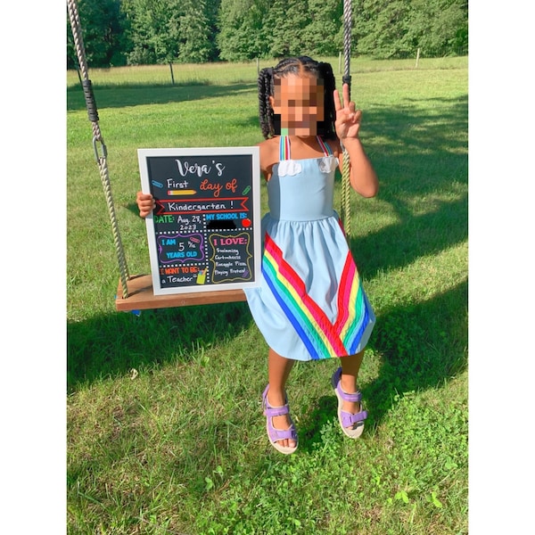 First Day of School Sign Reusable, Back to School Chalkboard Sign ...