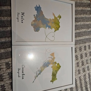 Personalised Map Print Any Two Countries Custom Map Art Available in 12 ...