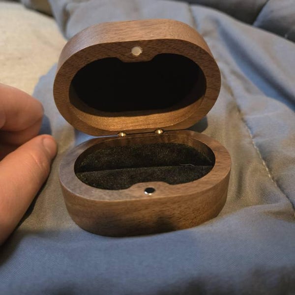 Thin Ring Box, Rotating Engagement Ring Box, Personalized Ring Box ...