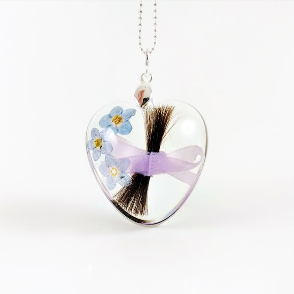 Personalised Hair Keepsake Necklace. Lock of Hair Memorial Jewellery ...
