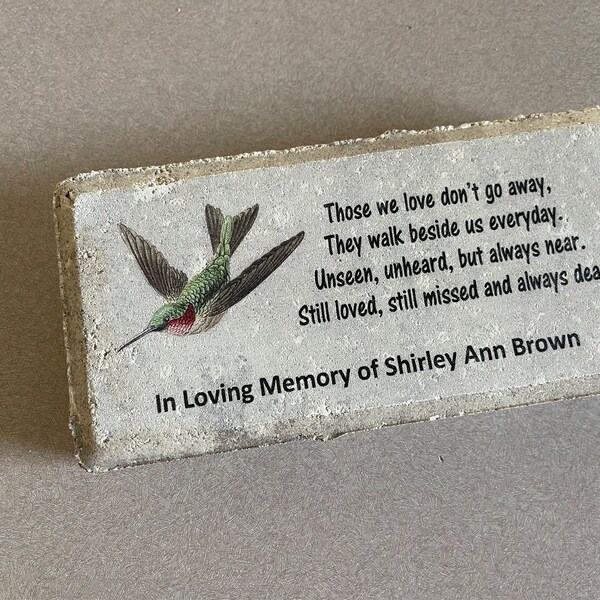 Memorial Stone Hummingbird - Sympathy Gift Bereavement Gift Funeral ...
