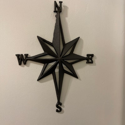 Compass Rose Cast Iron Patina North South East West Home Decor Beach ...