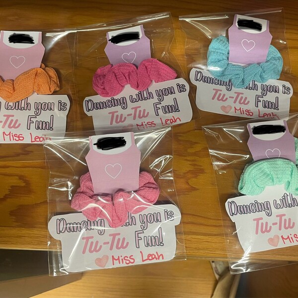 Ballet Printable, Scrunchie Ballet Valentines Card, Tutu Scrunchie ...