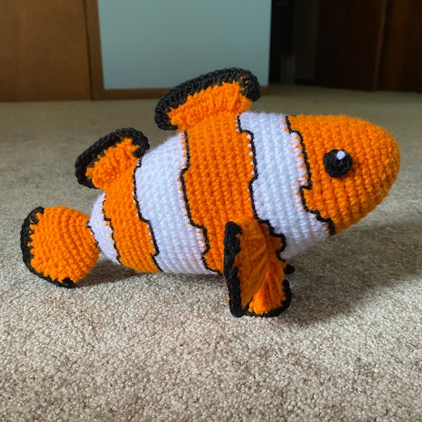 Clownfish Crochet Pattern, Clownfish Amigurumi, Tropical Fish Crochet ...