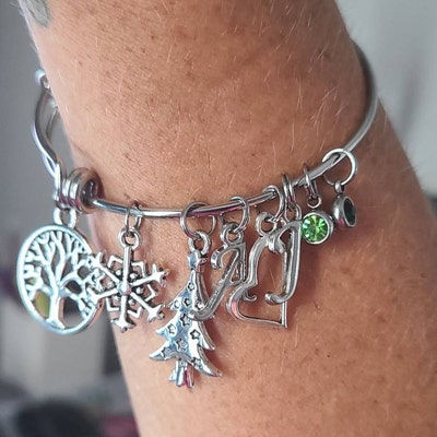 Custom Charm Bracelet Personalized Expandable Bangle Customize Your Own ...