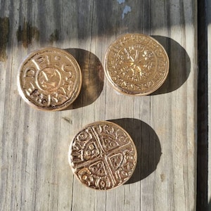 Anglo-saxon WOLF HEADED SERPENT silver Sceat 600S A.D. Graphite Coin ...