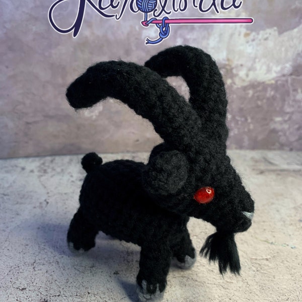Gothic Goat Pattern- Black Goat Amigurumi Pattern, Crochet Goat, Black ...