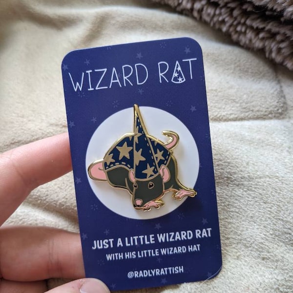 Set of 2 Rat Enamel Pins - Ravioli Rat & Wizard Rat - Etsy