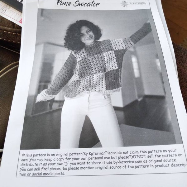 Crochet Pattern//pane Sweater - Etsy