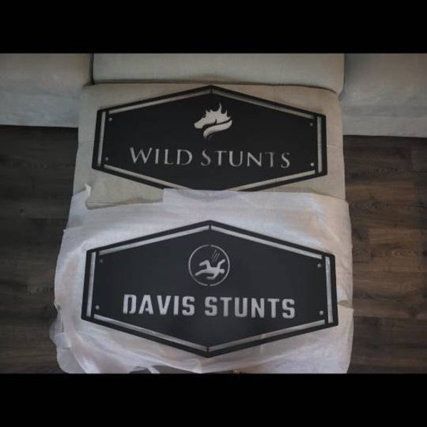 14”x28” Custom Logo Cut-out Business Metal Sign | Outdoor Logo Sign ...