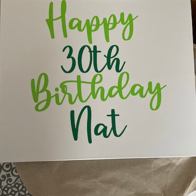 Happy Birthday Name Sticker Personalised Birthday Vinyl Decal Birthday ...