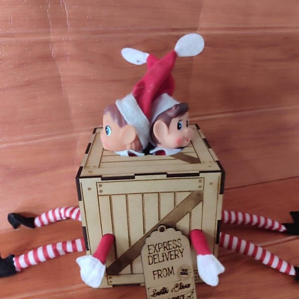 Elf Arrival Box Crate SVG, Christmas Laser Cut File (digital Download ...