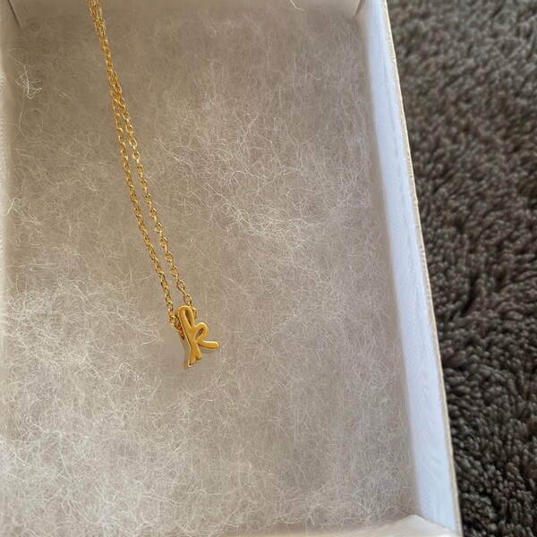 Tiny Cursive Initial Necklace, Children Necklace, Lowercase Initial ...