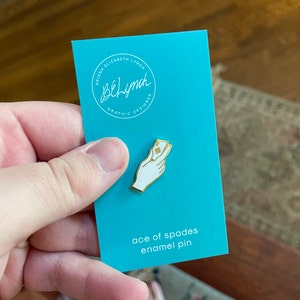 Ace of Spades Black and Gold Enamel Pin Asexuality playing | Etsy