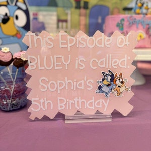 Bluey Birthday Party Welcome Sign, Kid's Party Sign, Bluey Dog Birthday ...