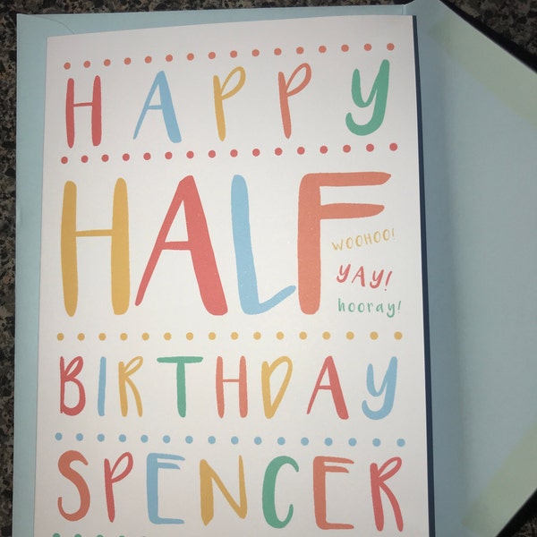 Personalised 6 Month Birthday / Half Birthday Card - Custom Baby ...