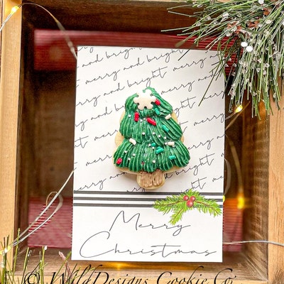 Christmas Printable Mini Cookie Card 3.5 X 5 Merry and Bright, Cookie ...