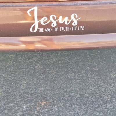Jesus Decal Christian Car Sticker, Vinyl Lettering, Window, Mug, Coffee ...