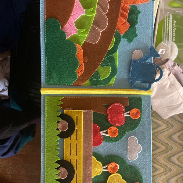 Mini Quiet Book for Toddler, Bear Quiet Book, Montessori Book Pretend ...