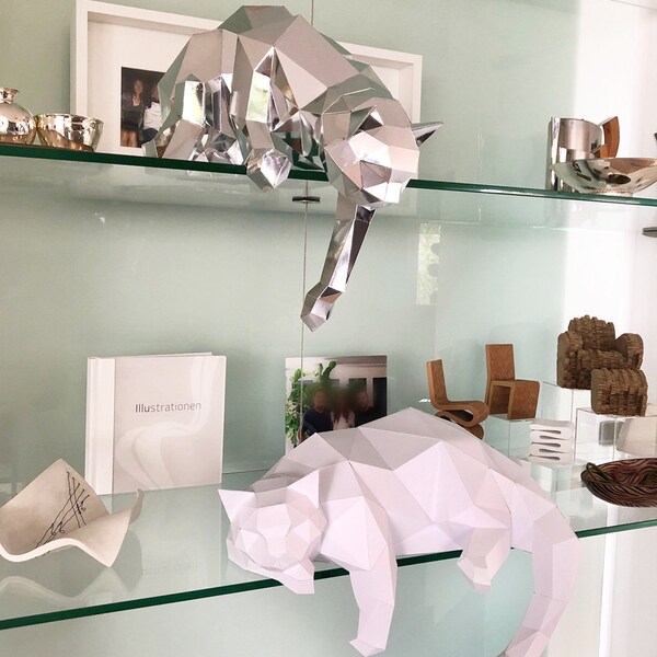 Lazy Paper Model , Papercraft , DIY , Low Poly , Fat Cat Model , PDF ...