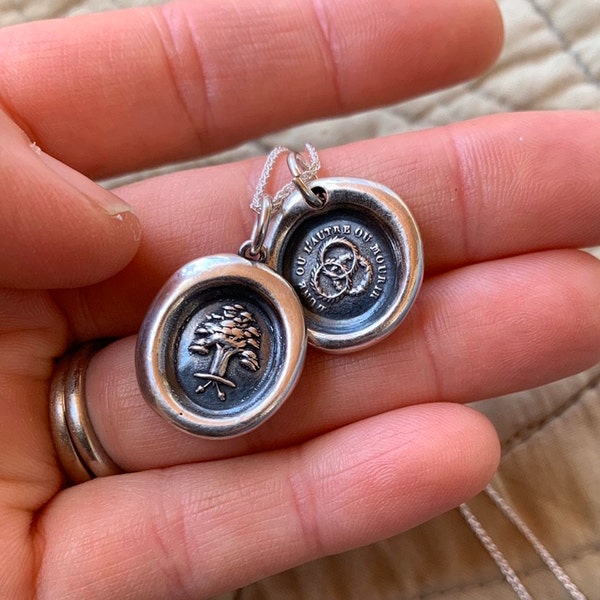 Oak and Acorn Wax Seal Pendant Necklace - Every Oak Must Be an Acorn ...